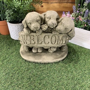 Stone Garden Labrador 3 Cute Puppy Dog Welcome Sign Ornament - Etsy