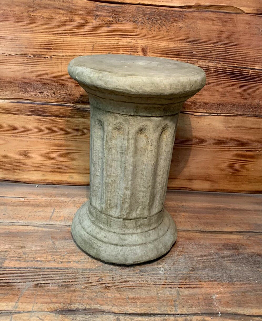 Stone Garden Large Round Solid Heavy Plinth Column Pedestal Ornament ...