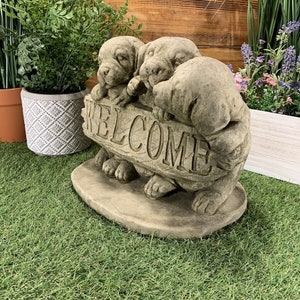 Stone Garden Labrador 3 Cute Puppy Dog Welcome Sign Ornament - Etsy