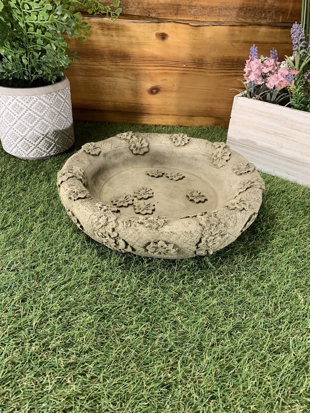 Stone Garden Flower Bird Bath Top Only/ Feeder/ Bowl/ Replacement ...