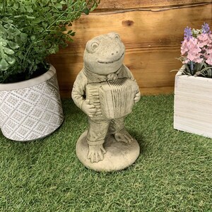 Stone Garden Musical Accordion Frog Instrument Ornament Statue - Etsy UK