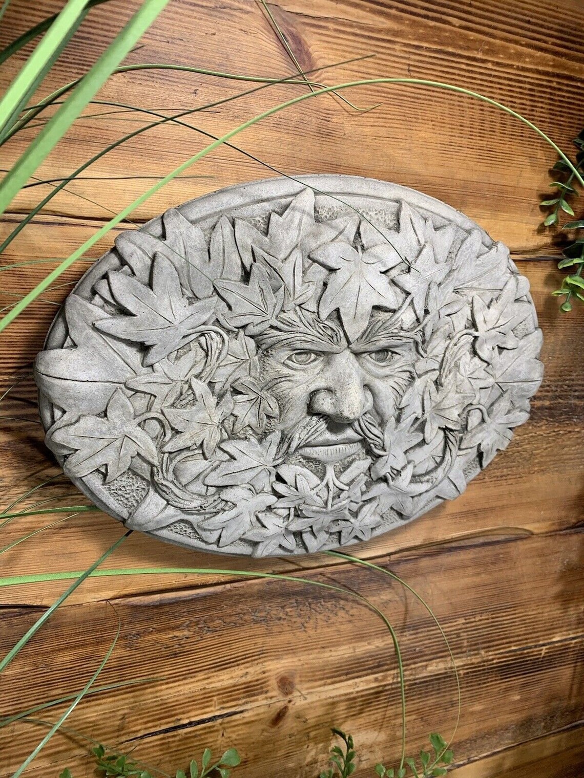 Stone Garden Tree Man Green Man Wall Plaque Hanging Ornament - Etsy