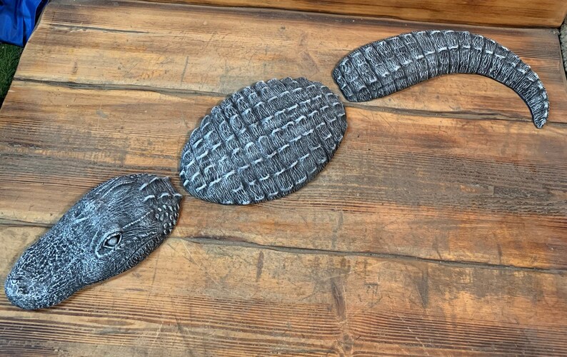 Stone Garden 3 Piece Crocodile Alligator Gift Concrete Ornament - Etsy