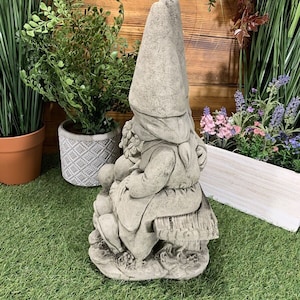 Stone Garden Stone Pair of Loving Gnomes on A Bench Gift Ornament - Etsy