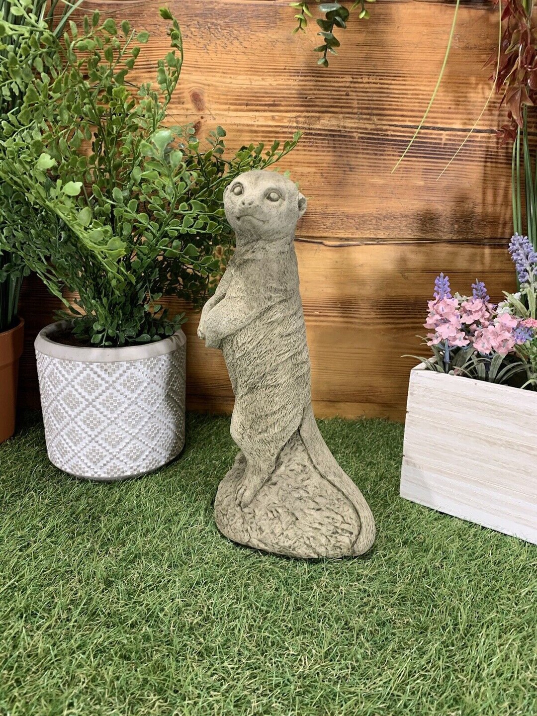 Stone Garden Standing Meerkat Statue Ornament - Etsy UK
