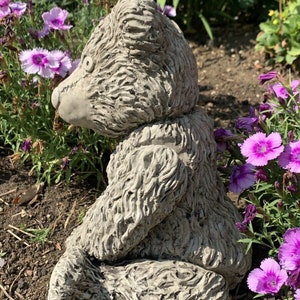Stone Garden Cute Teddy Bear Detailed Concrete Garden Ornament - Etsy