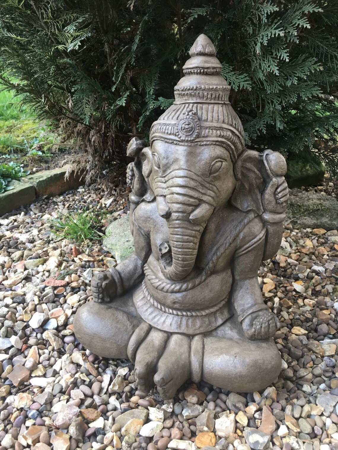Stone Large Meditating Ganesh Elephant Praying God Buddha - Etsy UK