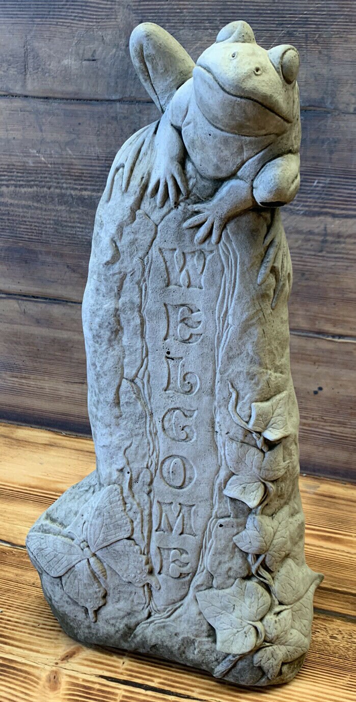 Stone Garden Large Welcome Frog Statue Ornament - Etsy 日本