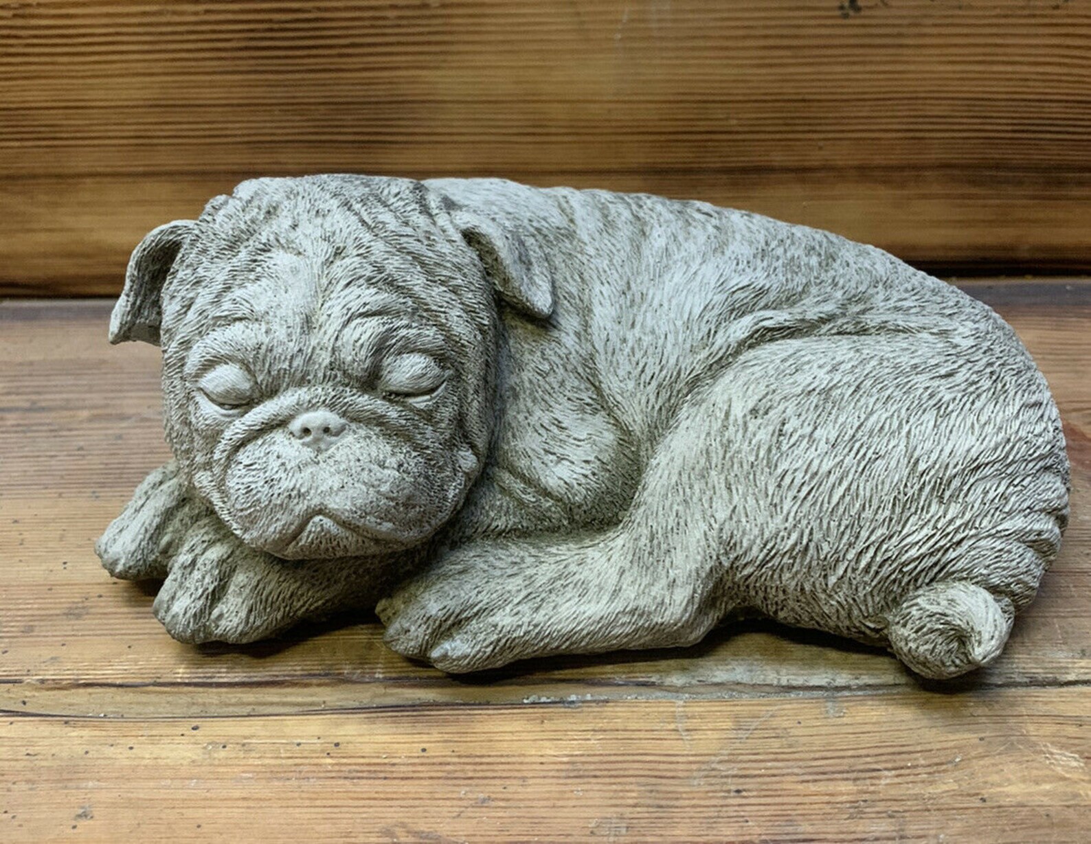 Stone Garden Cute Laying Sleeping Pug Dog Ornament Statue | Etsy
