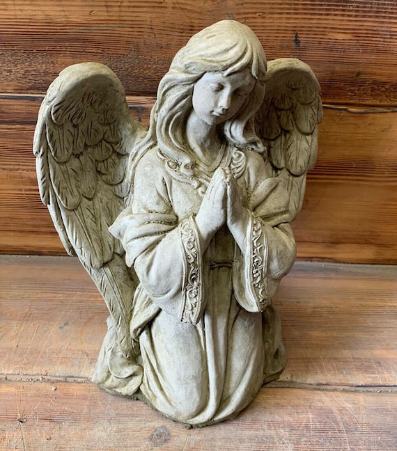 Stone Garden Praying Angel Woman Girl Statue Ornament - Etsy
