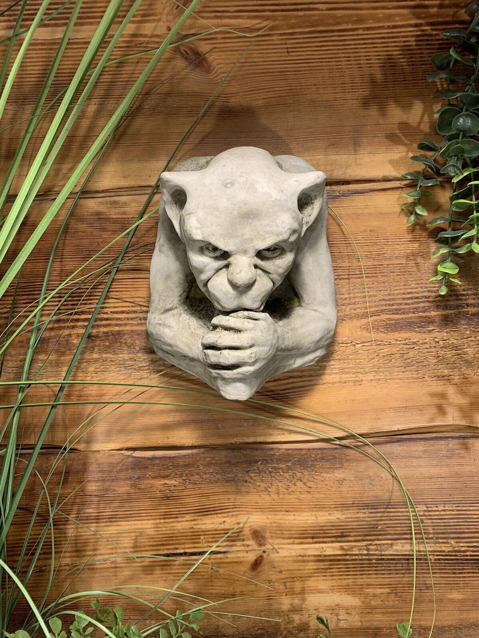 Stone Garden Gargoyle Gremlin Wall Plaque Hanger Ornament - Etsy