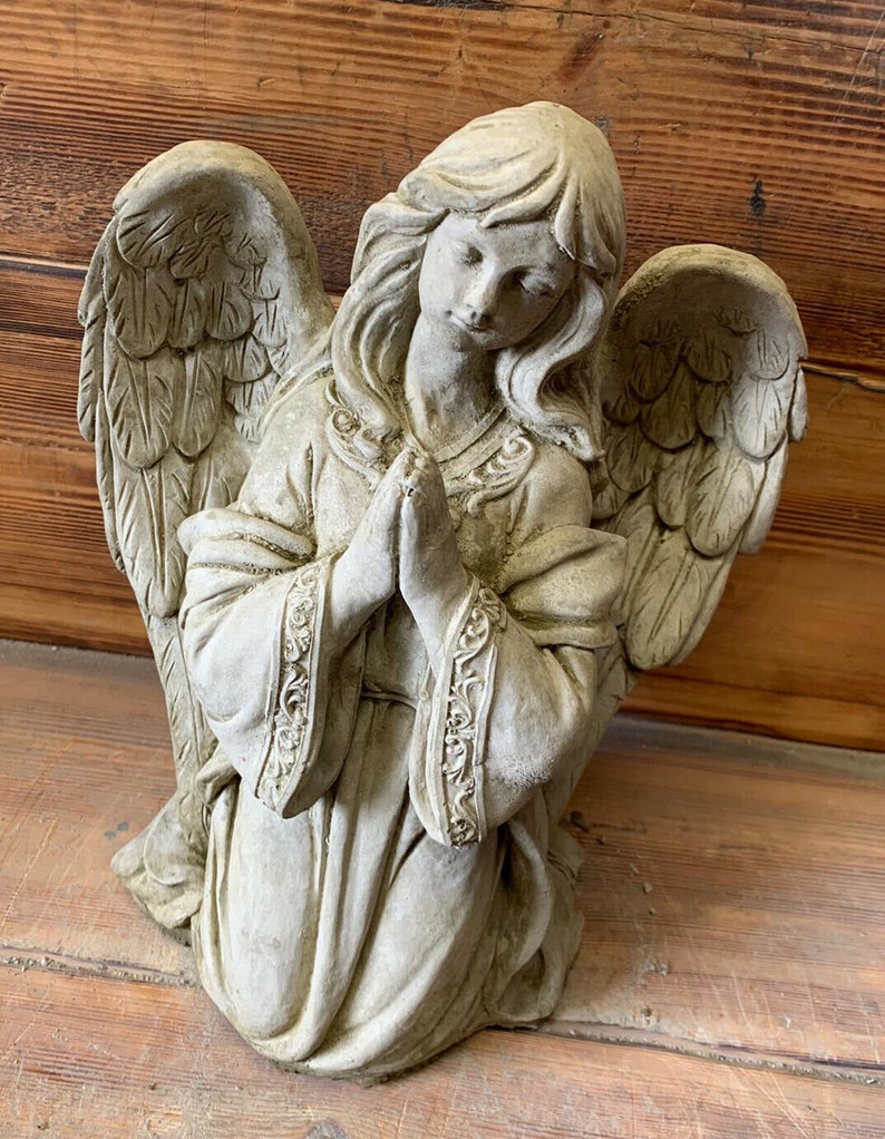 Stone Garden Praying Angel Woman Girl Statue Ornament - Etsy