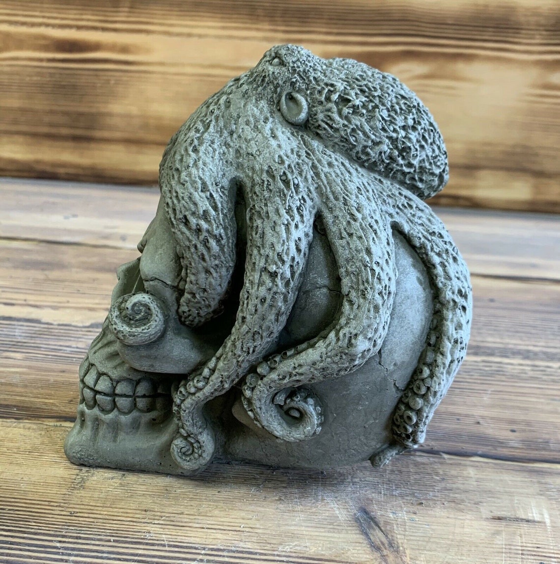 Stone Garden Octopus Skull Gothic Human Head Ornament Statue - Etsy