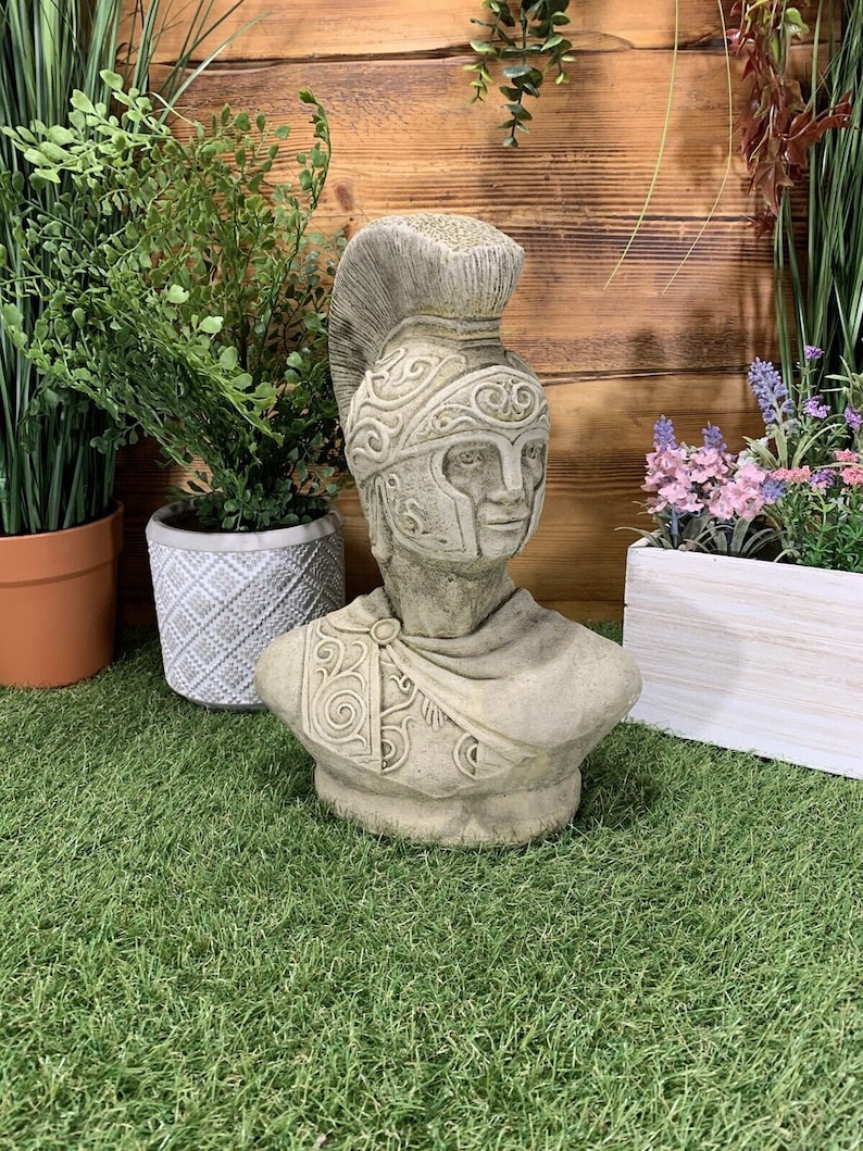 Stone Garden Roman Centurion Man Bust Statue Soldier Ornament - Etsy