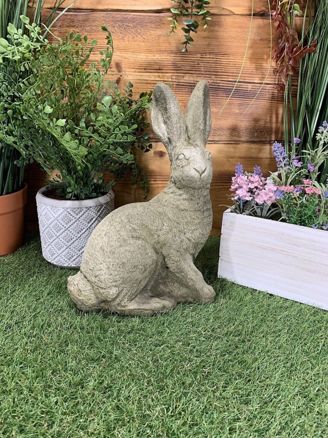 Stone Garden Large Traditional Hare Detailed Garden Ornament - Etsy