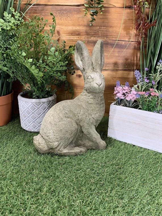 Stone Garden Large Traditional Hare Detailed Garden Ornament Etsy UK