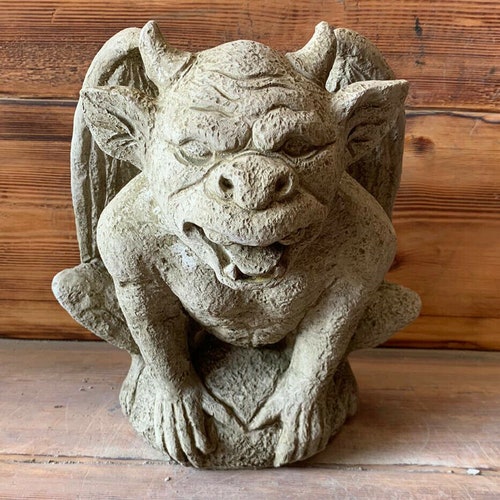 Stone Garden Gargoyle Gremlin Winged Gothic Ornament - Etsy