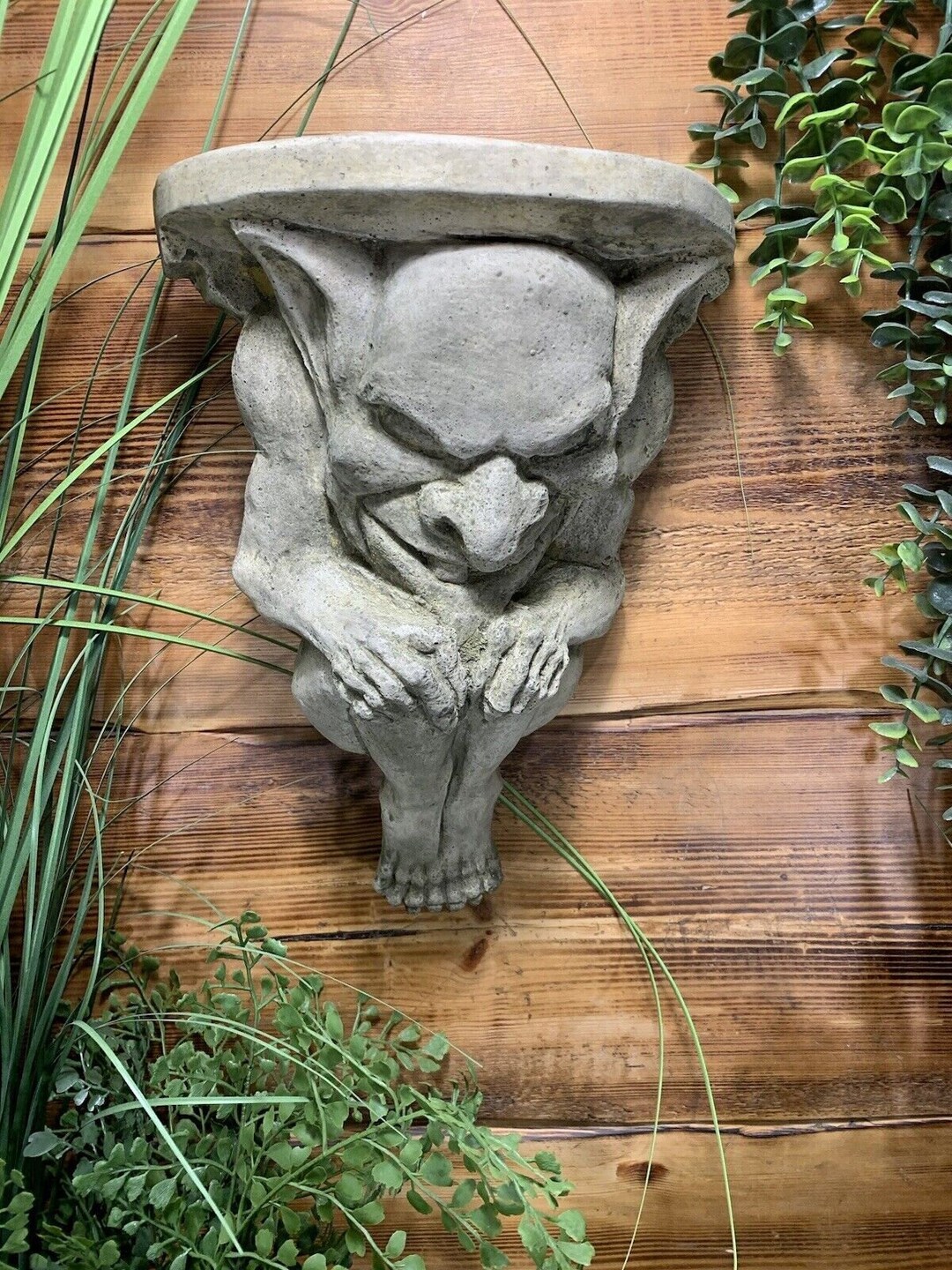 Stone Garden Large Gargoyle Gothic Wall Hanging Sconce Shelf Plaque ...