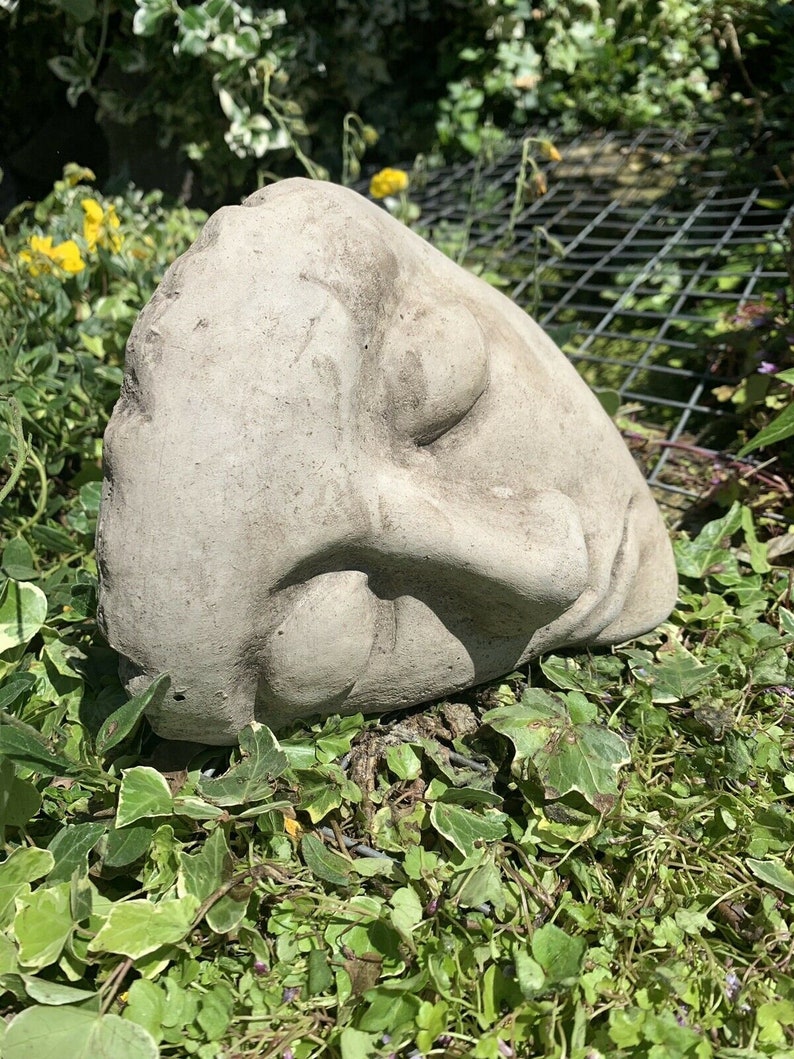 Stone Garden Beautiful Small Half Face Modern Art Statue Concrete ...