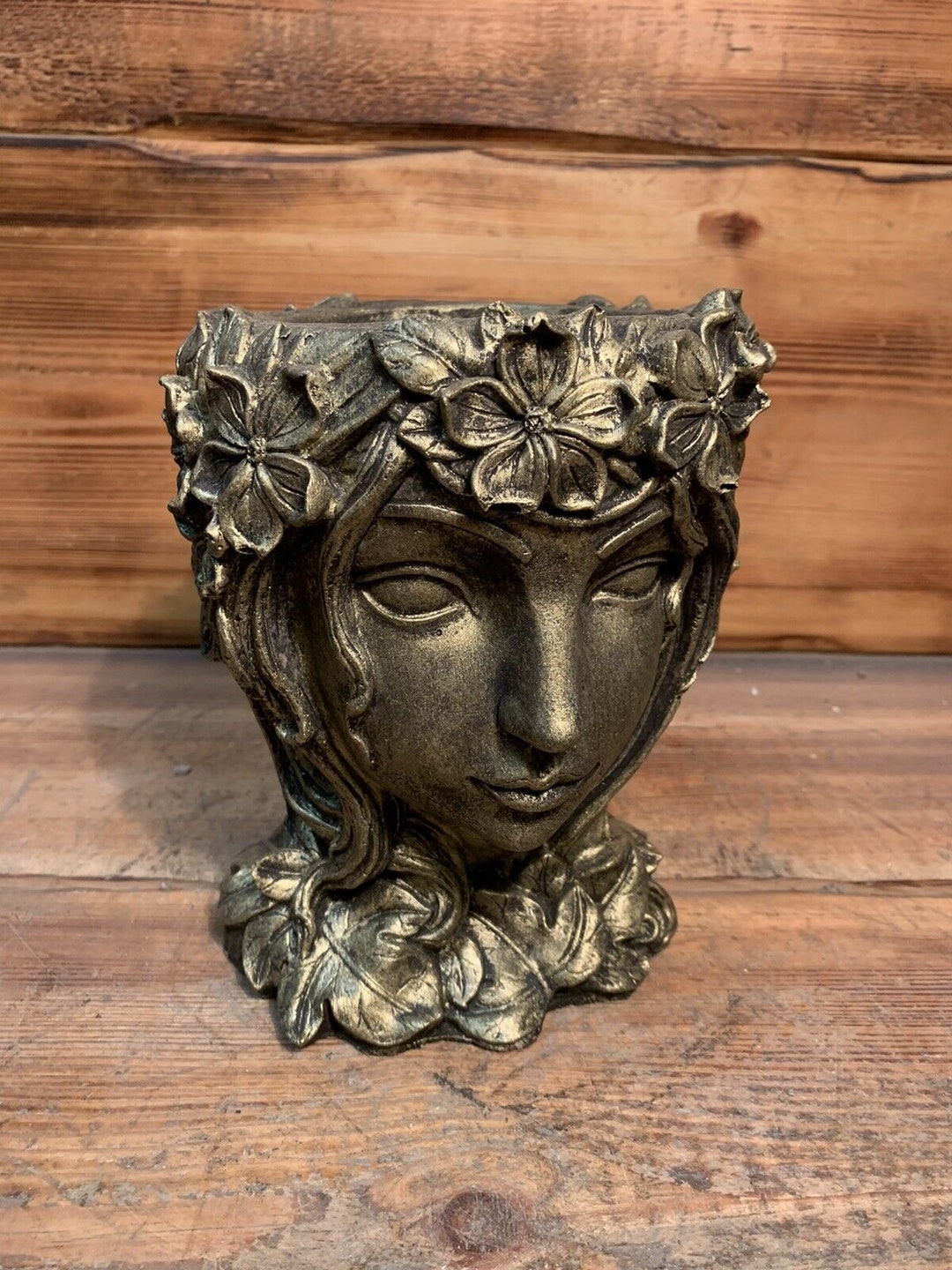 Stone Garden Gold Female Bust Planter Plant Pot Statue Ornament - Etsy UK