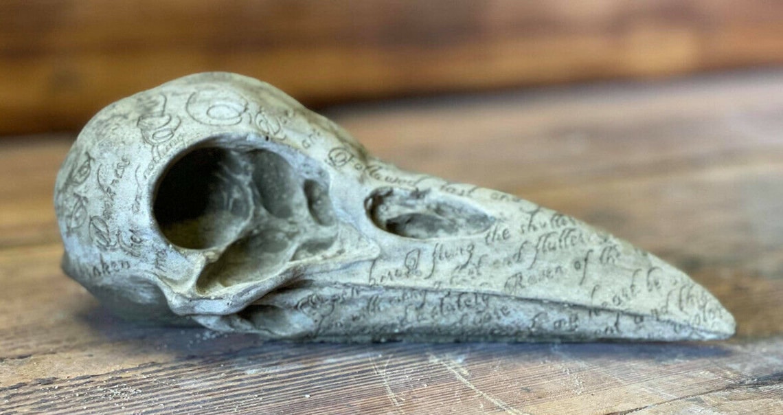 Stone Garden Raven Head Raven Bird Skull Gothic Human Head Ornament ...