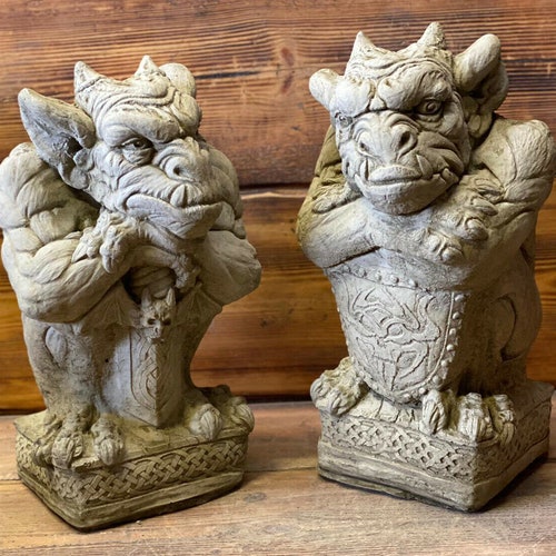 Stone Garden Gargoyle Gremlin Winged Gothic Ornament - Etsy