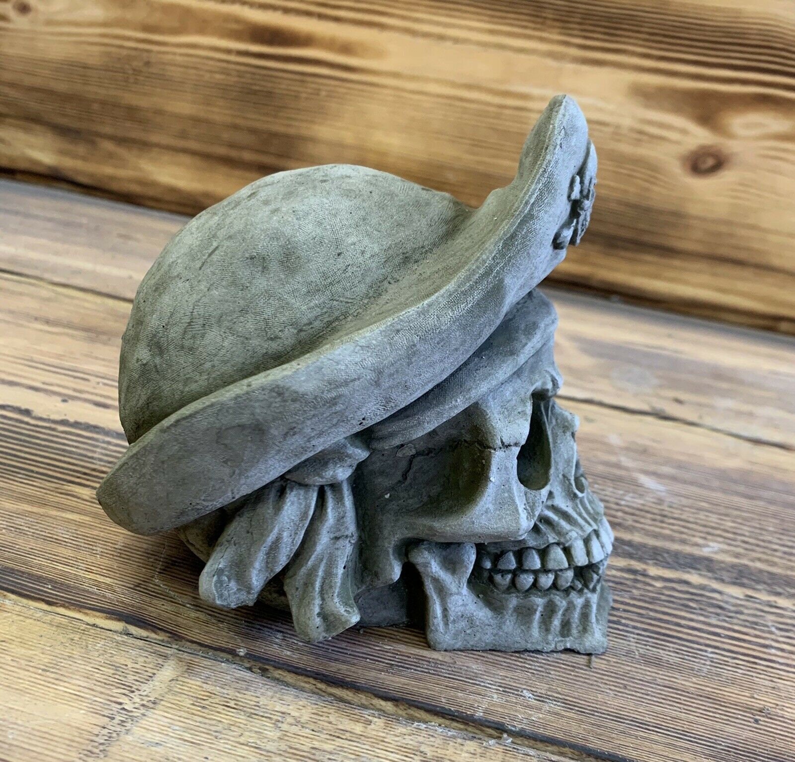 Stone Garden Pirate Skull Gothic Human Head Ornament Statue - Etsy