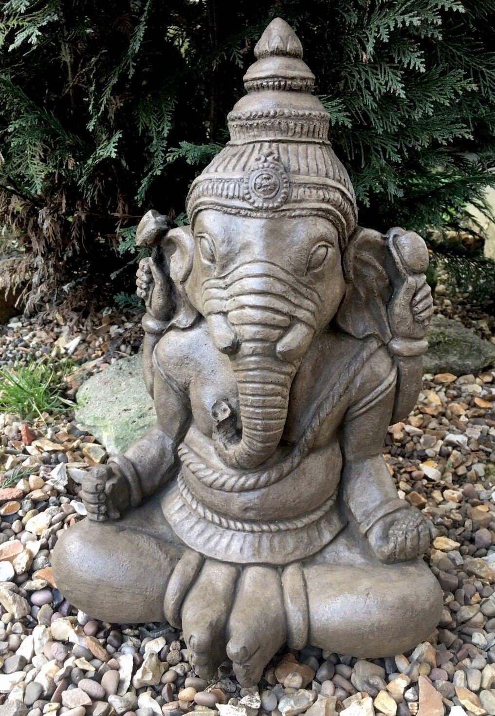 Stone Large Meditating Ganesh Elephant Praying God Buddha - Etsy UK