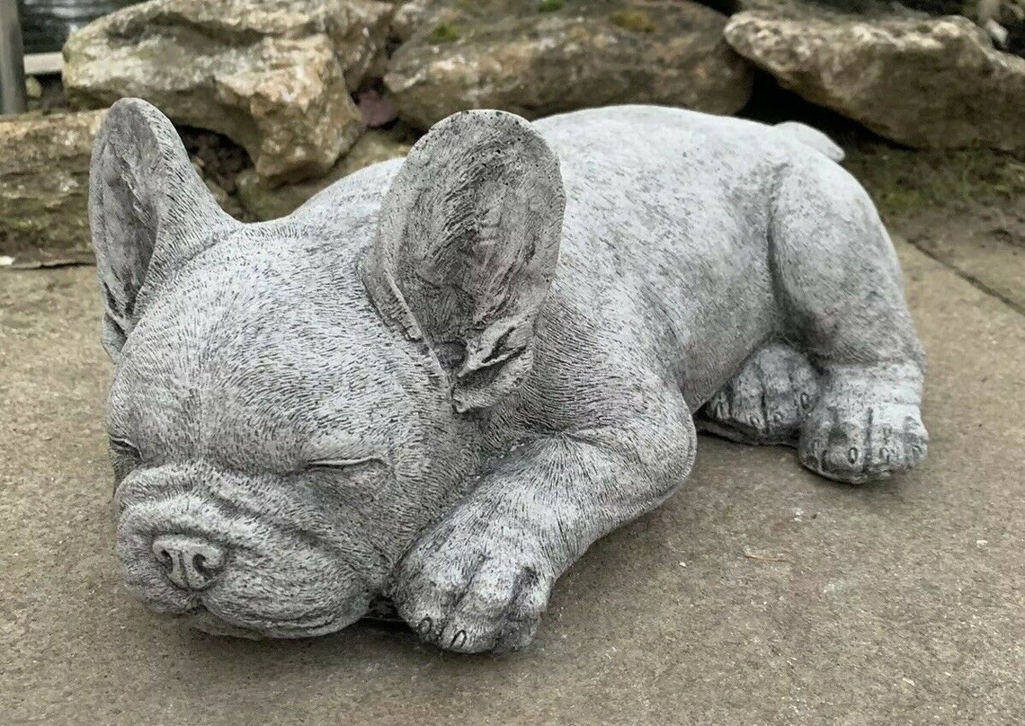Stone Garden Lying Frenchie French Bulldog Dog Puppy Ornament Statue - Etsy