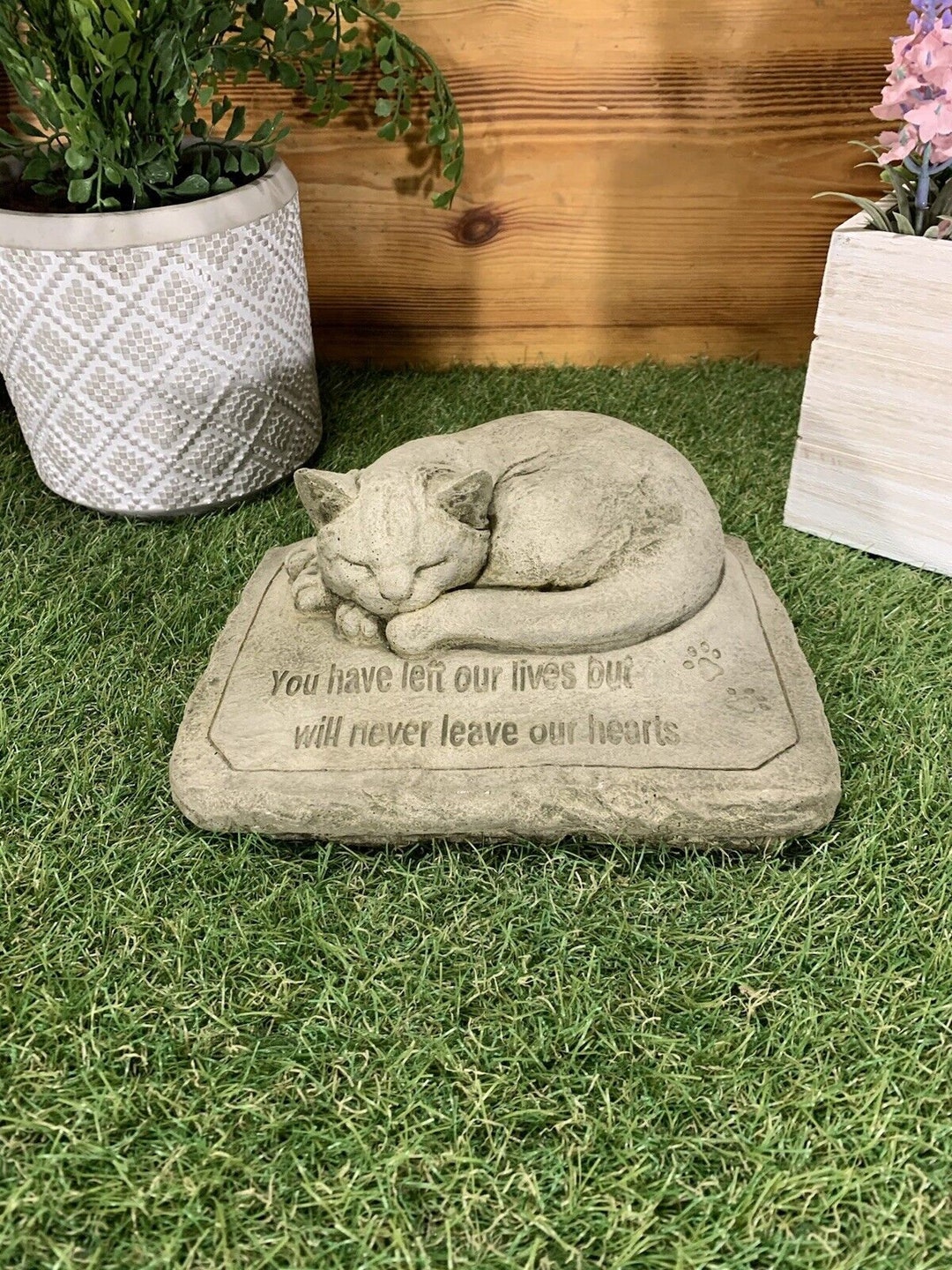 Stone Garden Memorial Cat Verse Statue Ornament - Etsy