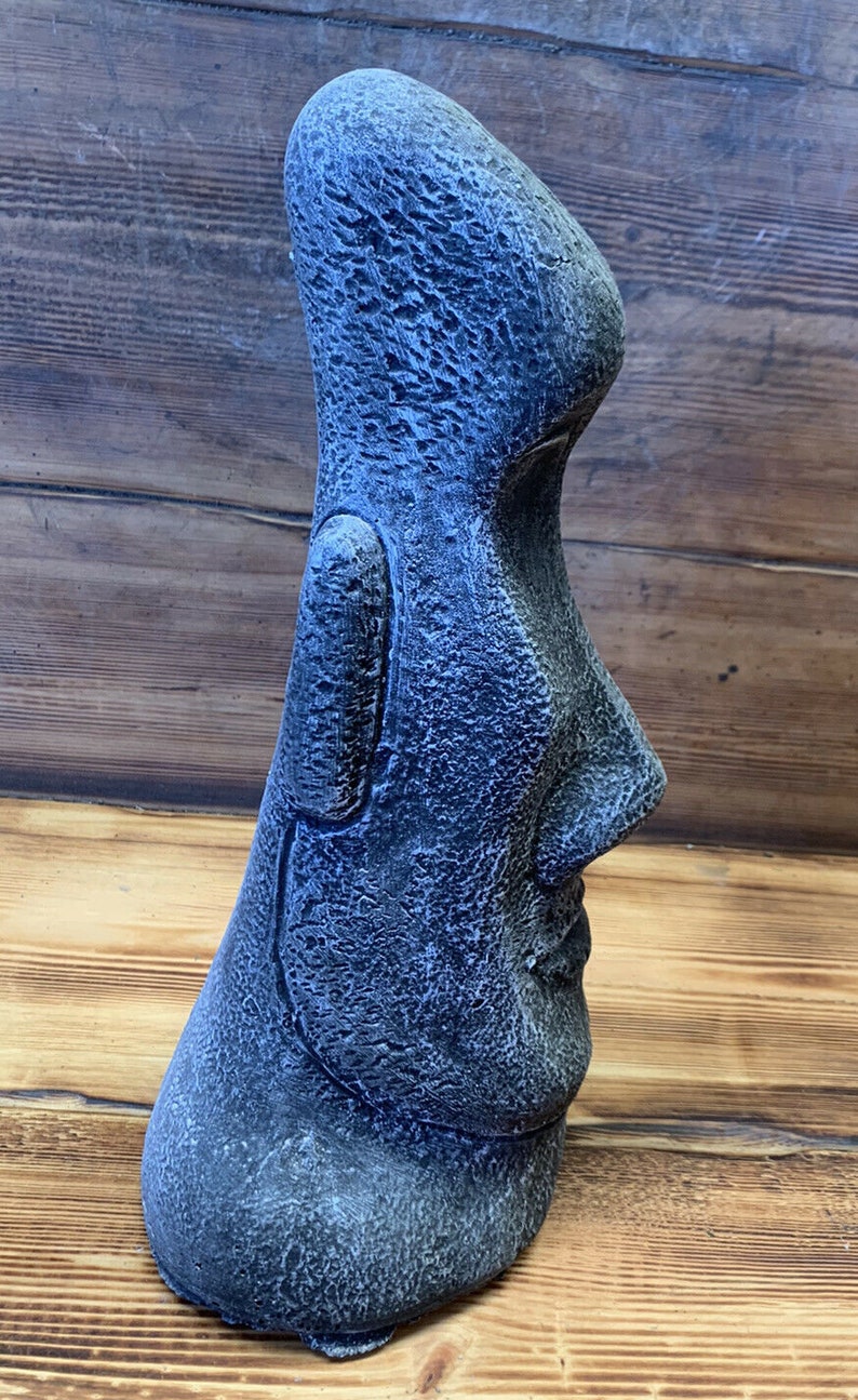 Stone Garden Easter Island Head/ Moai/ Tiki Concrete Ornament - Etsy