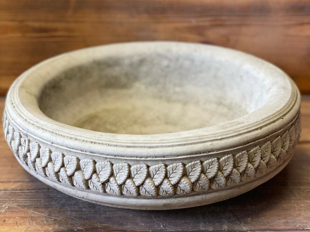 Stone Garden Leaf Bird Bath Top Only/ Feeder/ Bowl/ Replacement Dish ...