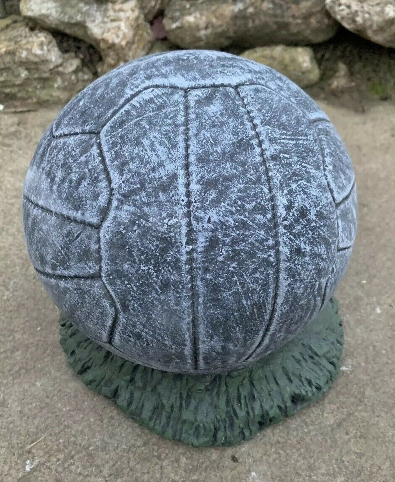 Stone Garden Life Size Football on Grass Statue Painted | Etsy