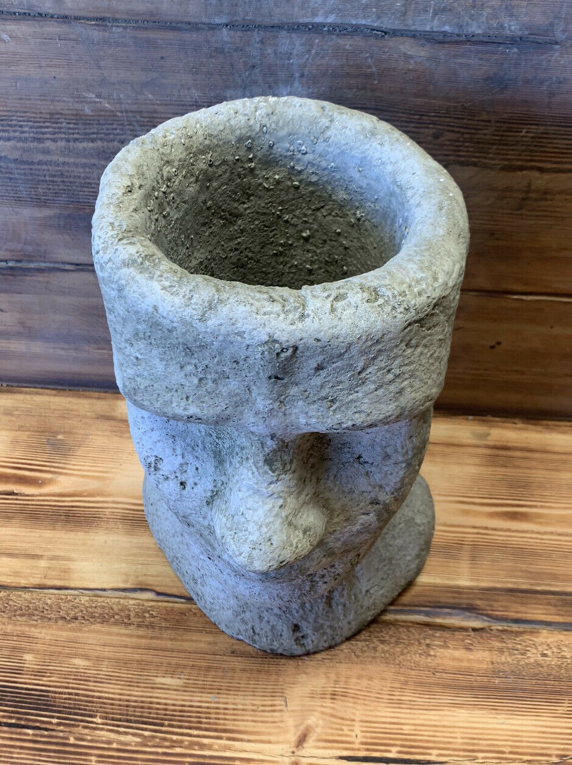 Stone Garden Easter Island Head Plant Pot Planter/ moai/ Tiki | Etsy