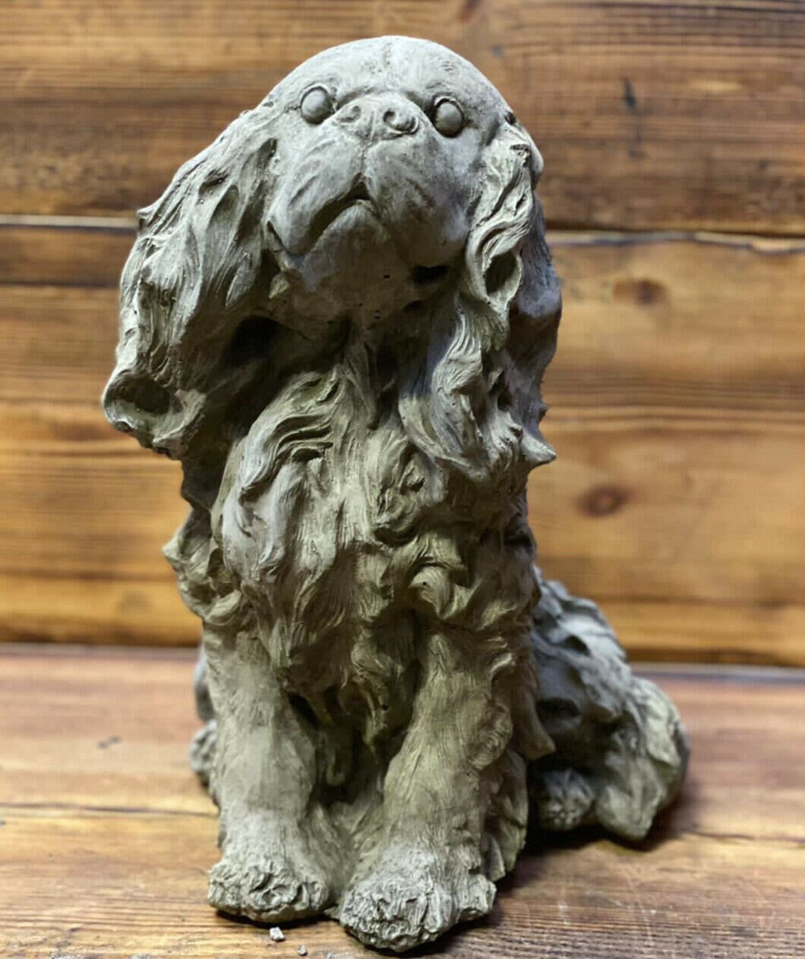 Stone Garden King Charles/cocker Spaniel Dog Statue Gift - Etsy UK
