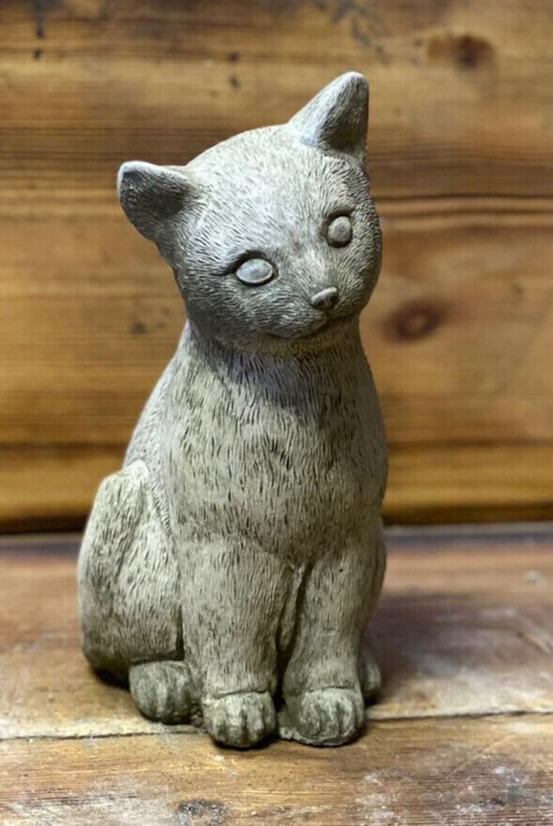 Stone Garden Cute Sitting Cat Kitten Concrete Gift Ornament - Etsy
