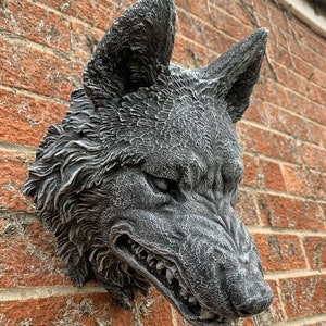 Stone Garden Large Detailed Wolf Head Wall Hanging Plaque Ornament - Etsy