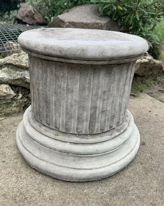 Stone Garden Round Solid Heavy Plinth Column Pedestal Ornament | Etsy UK