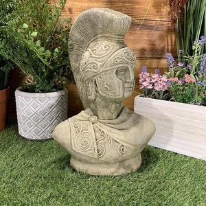 Stone Garden Roman Centurion Man Bust Statue Soldier Ornament - Etsy