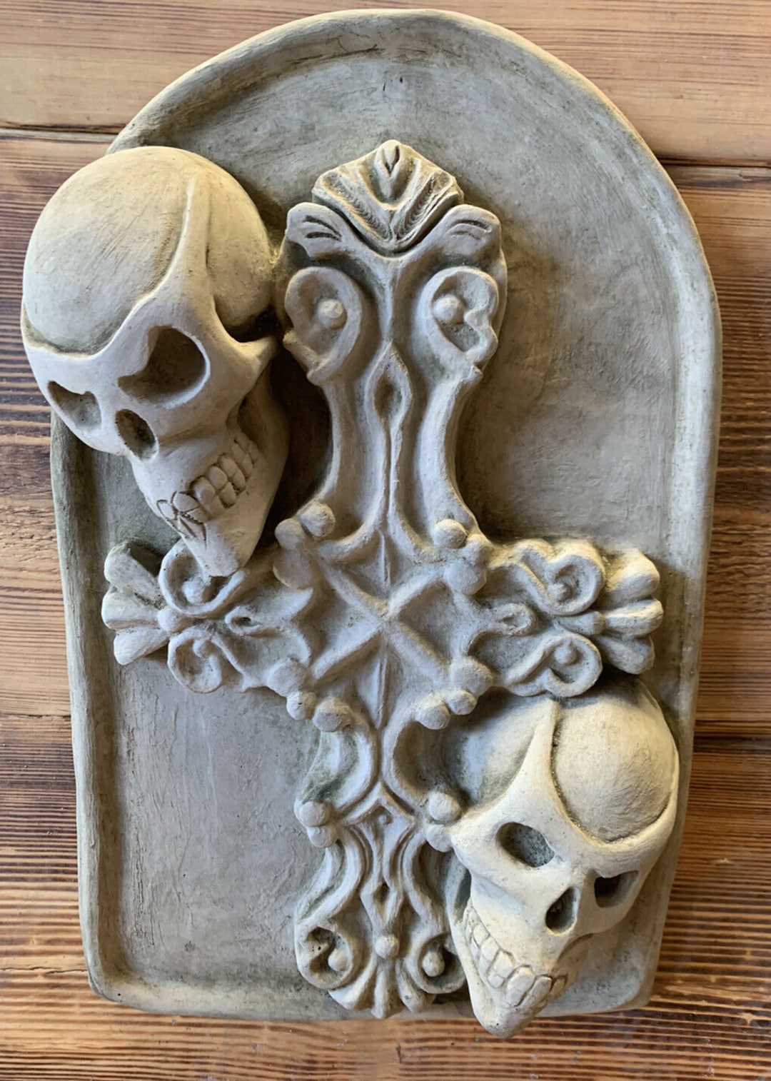 Stone Garden Large Gargoyle Skull Gothic Wall Hanging Plaque Ornament ...