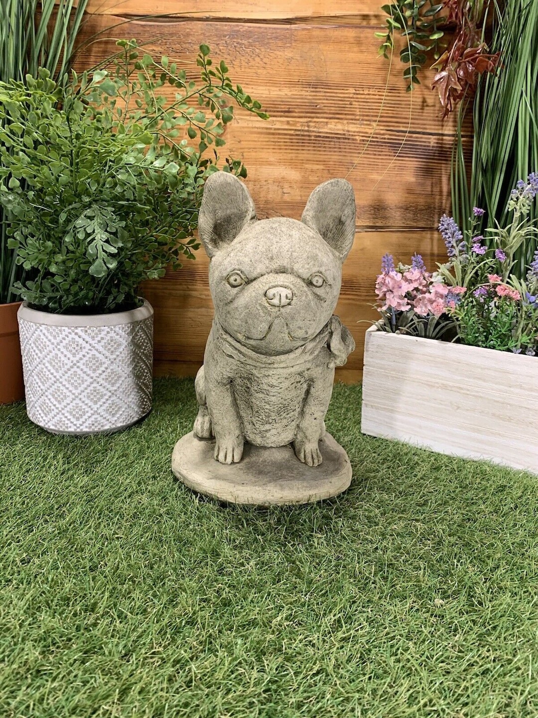 Stone Garden Sitting French Bulldog Frenchie Dog Puppy Gift Ornament ...
