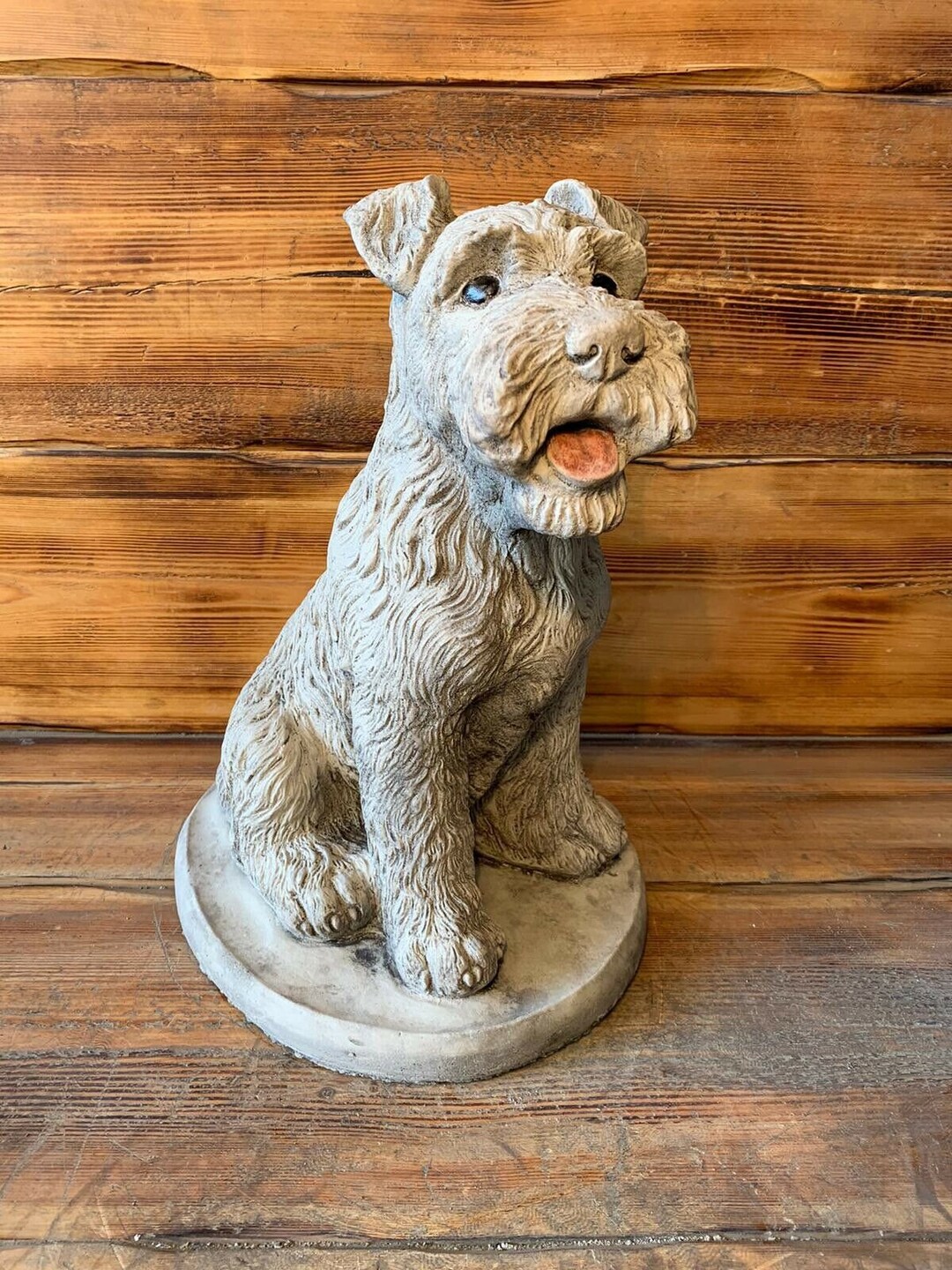 Stone Garden Large Sitting Terrier Schnauzer Dog Statue Ornament - Etsy
