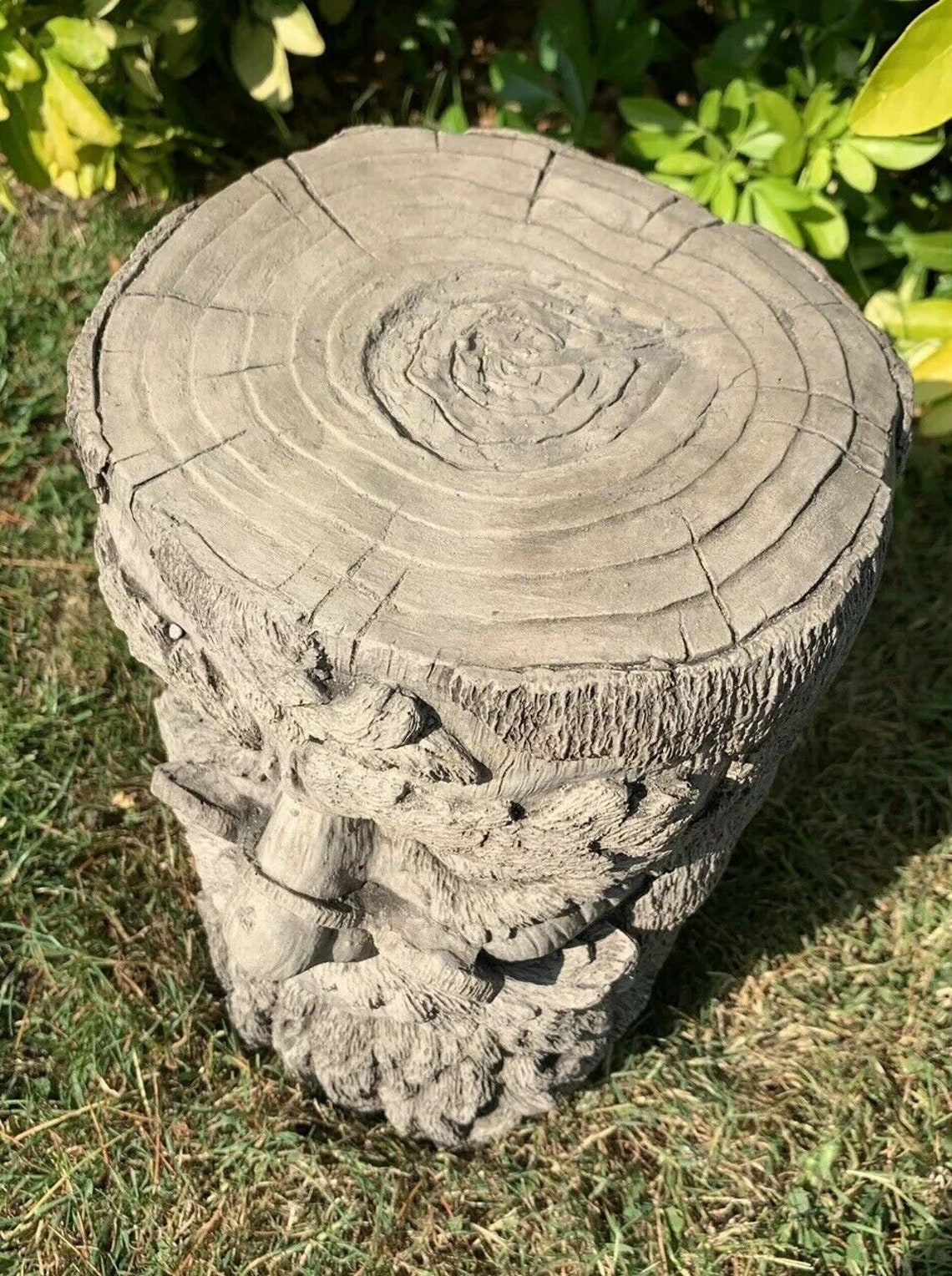 Stone Garden Green Man Tree Stump Plinth Concrete Ornament - Etsy UK