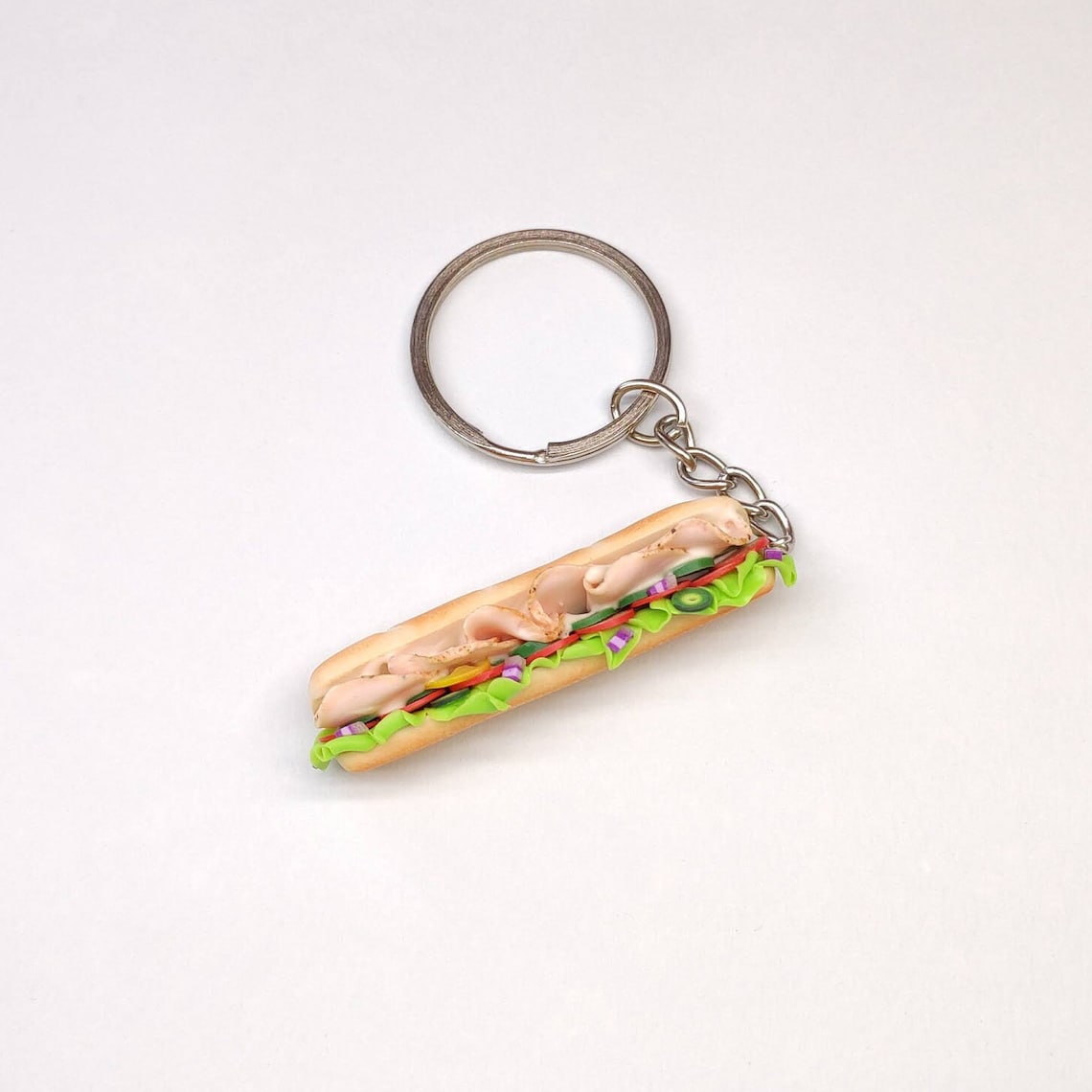 Ham Sandwich Charm Food Keychain Fast Food Jewelry - Etsy