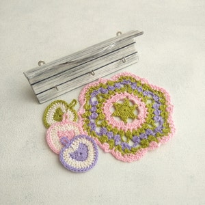 Dollhouse Kitchen Wall Shelf, Miniature Crochet Colorful Doily, Set of ...