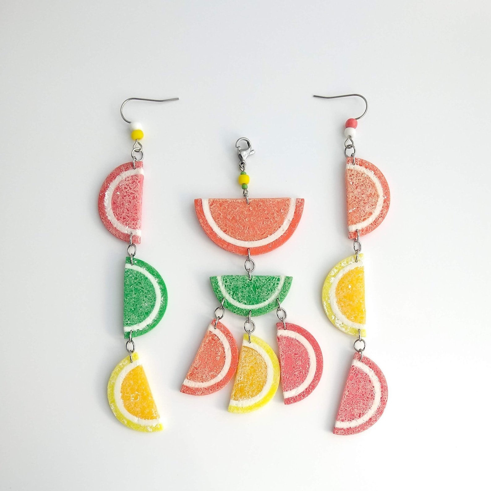 Citrus Candy Dangle Earrings Colorful Large Jelly Candies - Etsy