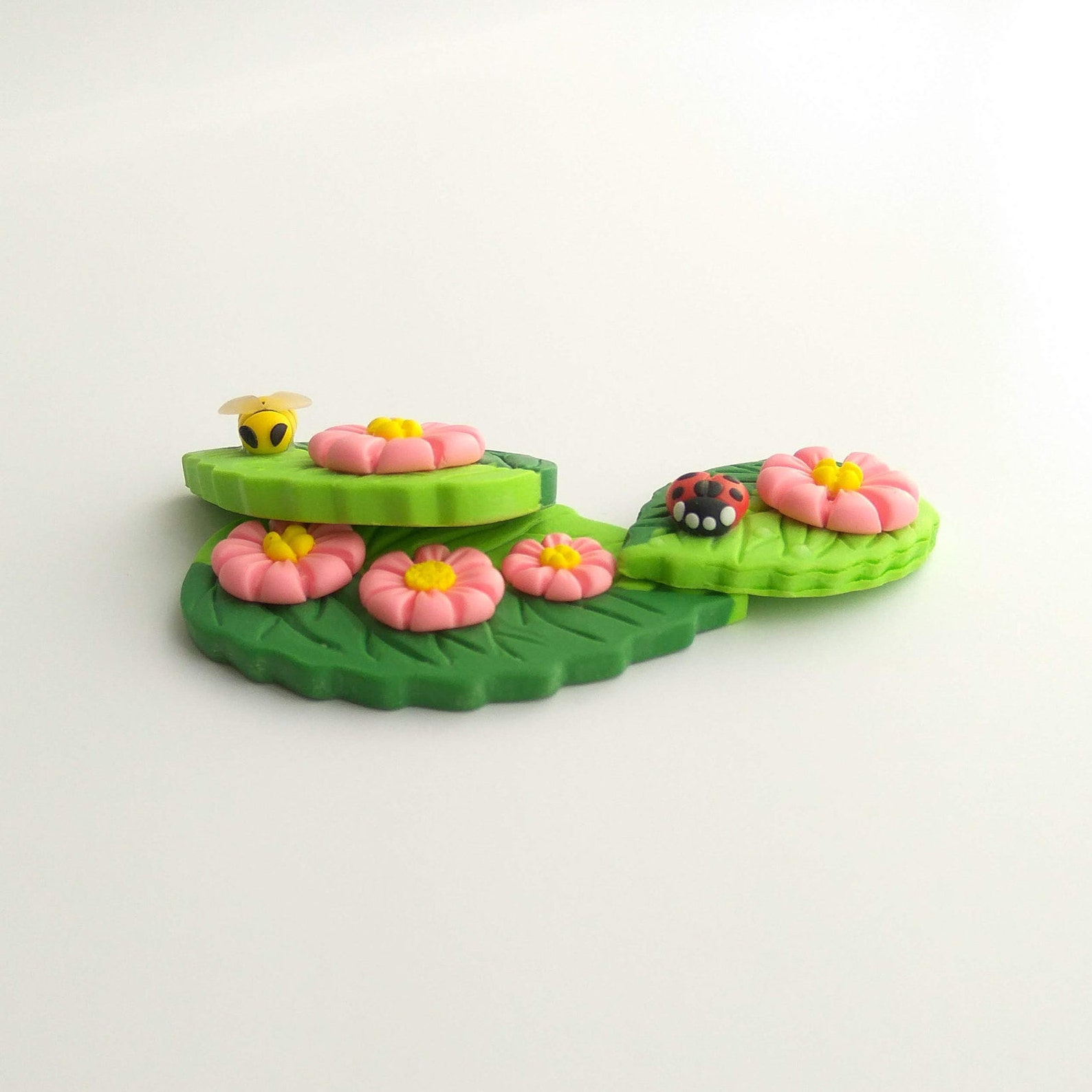 Summer Buttons Leaf Buttons Set Ladybug Buttons Girls Jewelry | Etsy