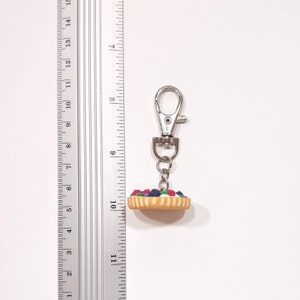Heart Shaped Berry Pie Keychain, Miniature Food Polymer Clay Charm ...