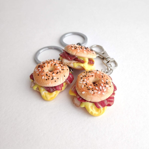 Bagel Keychain - Etsy