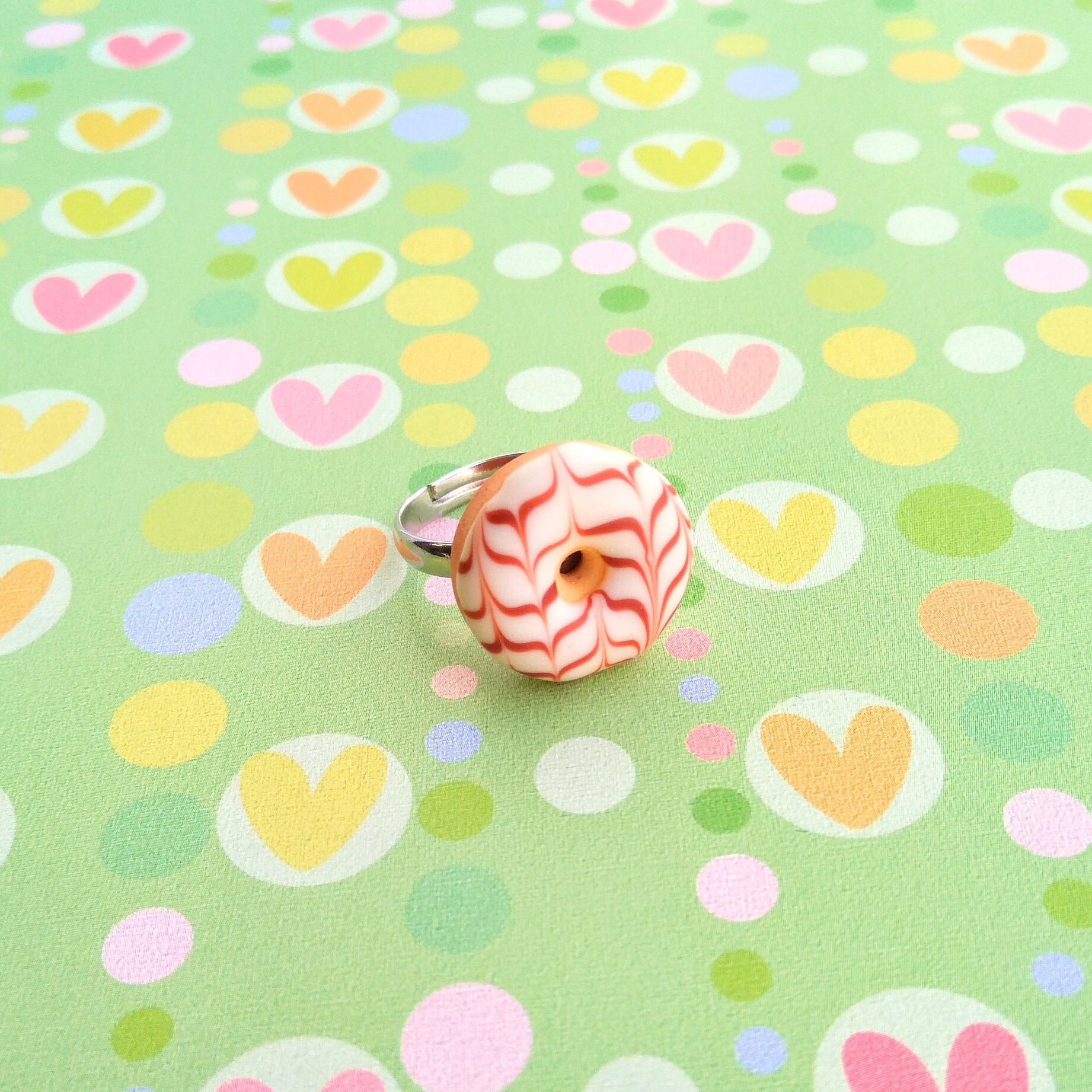 Chocolate Donut Ring Striped Donut Realistic Food Gift Donut | Etsy